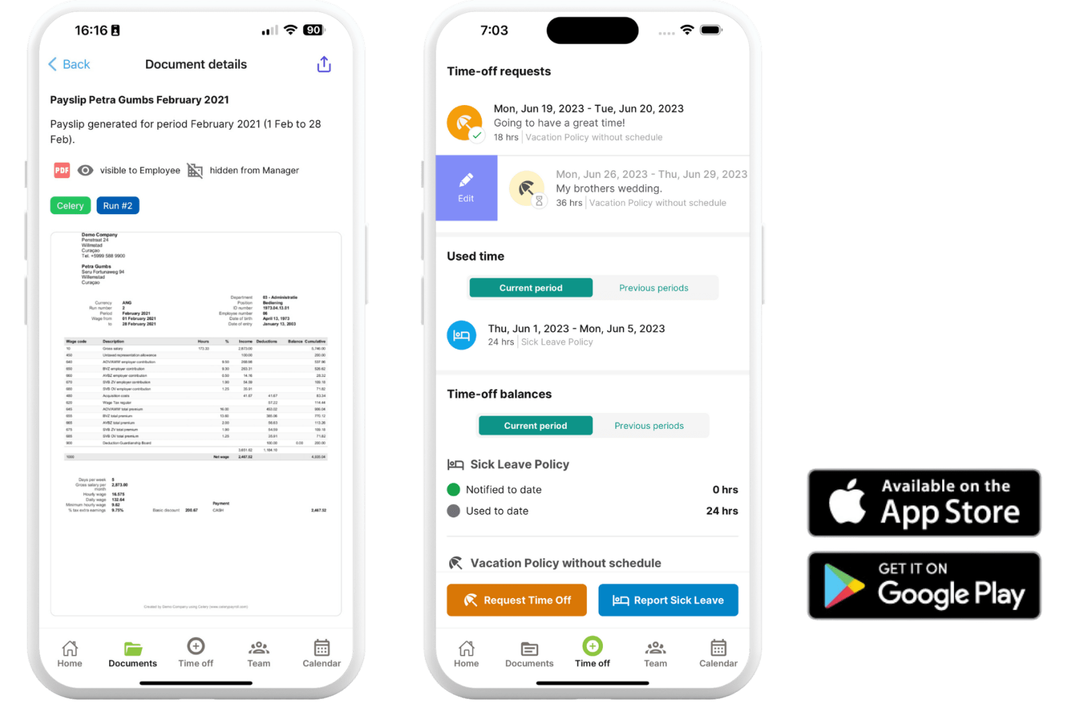 Mobile app - Celery for Employees. Download for free.