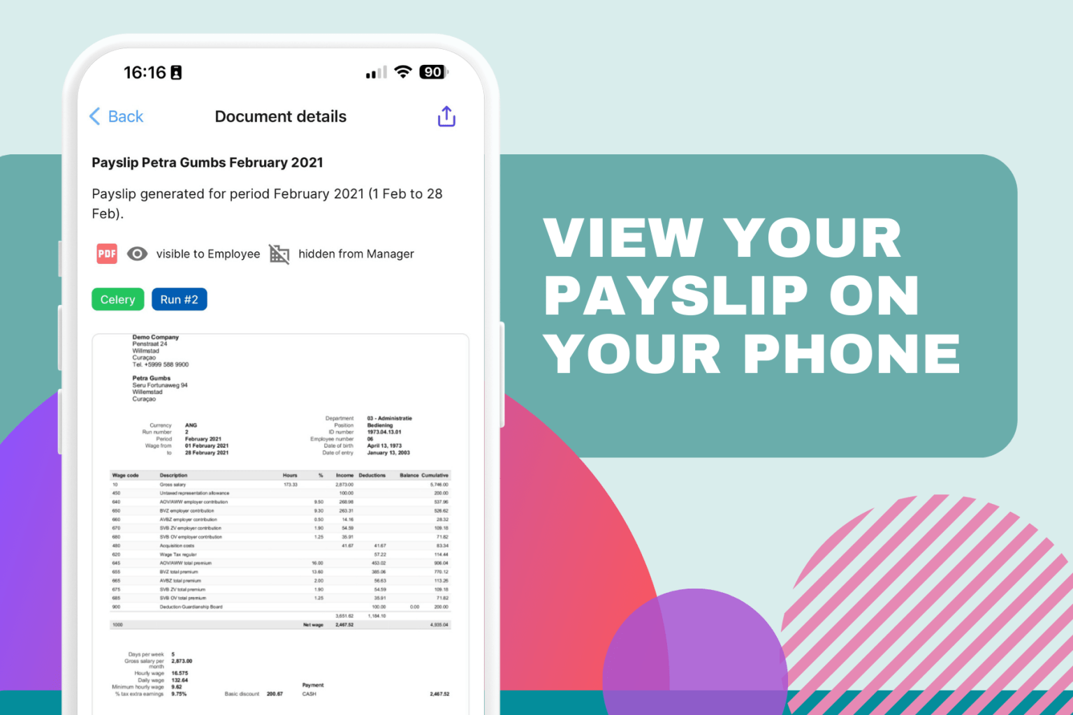 Mobile app - Celery for Employees. Download for free.